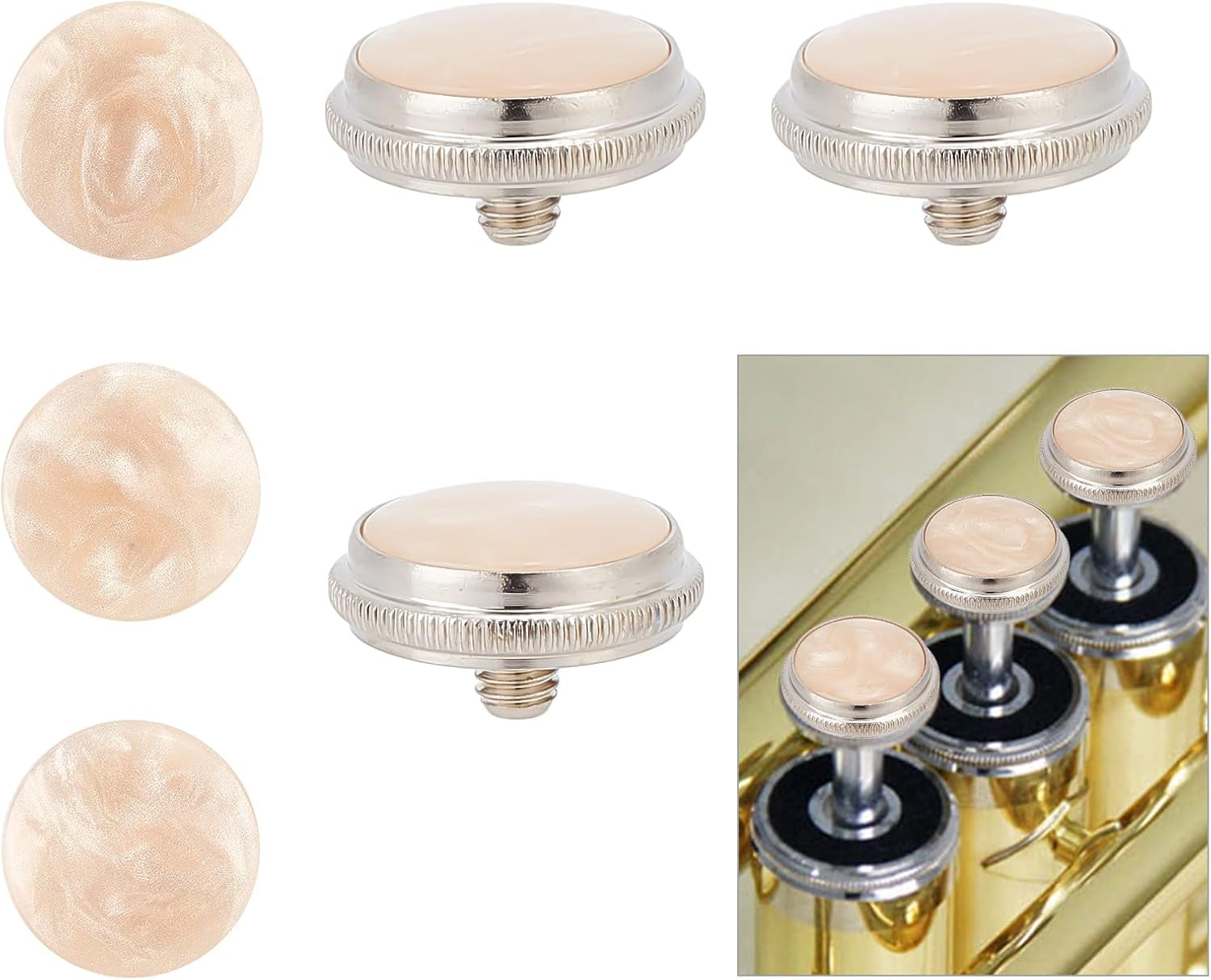 6Pcs Trumpet Valve Finger Buttons Musical Instruments Accessories ...