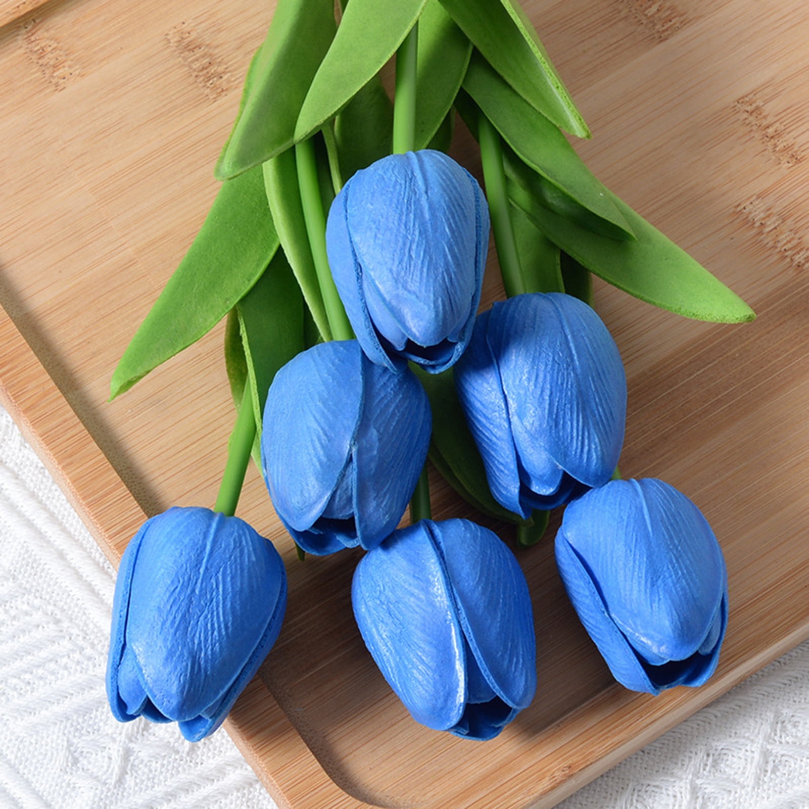6Pcs Tulips Artifical Flowers Real Touch Faux Tulip Stems PU Tulip ...