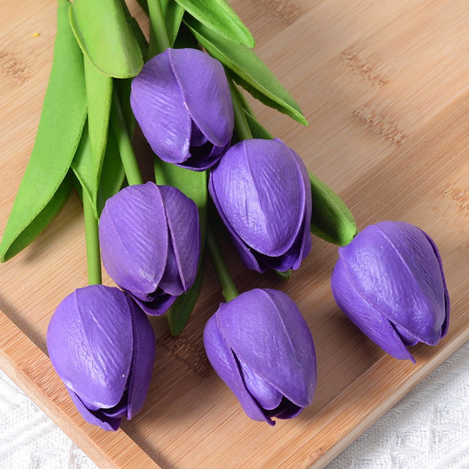6Pcs Tulips Artifical Flowers Real Touch Faux Tulip Stems PU Tulip ...