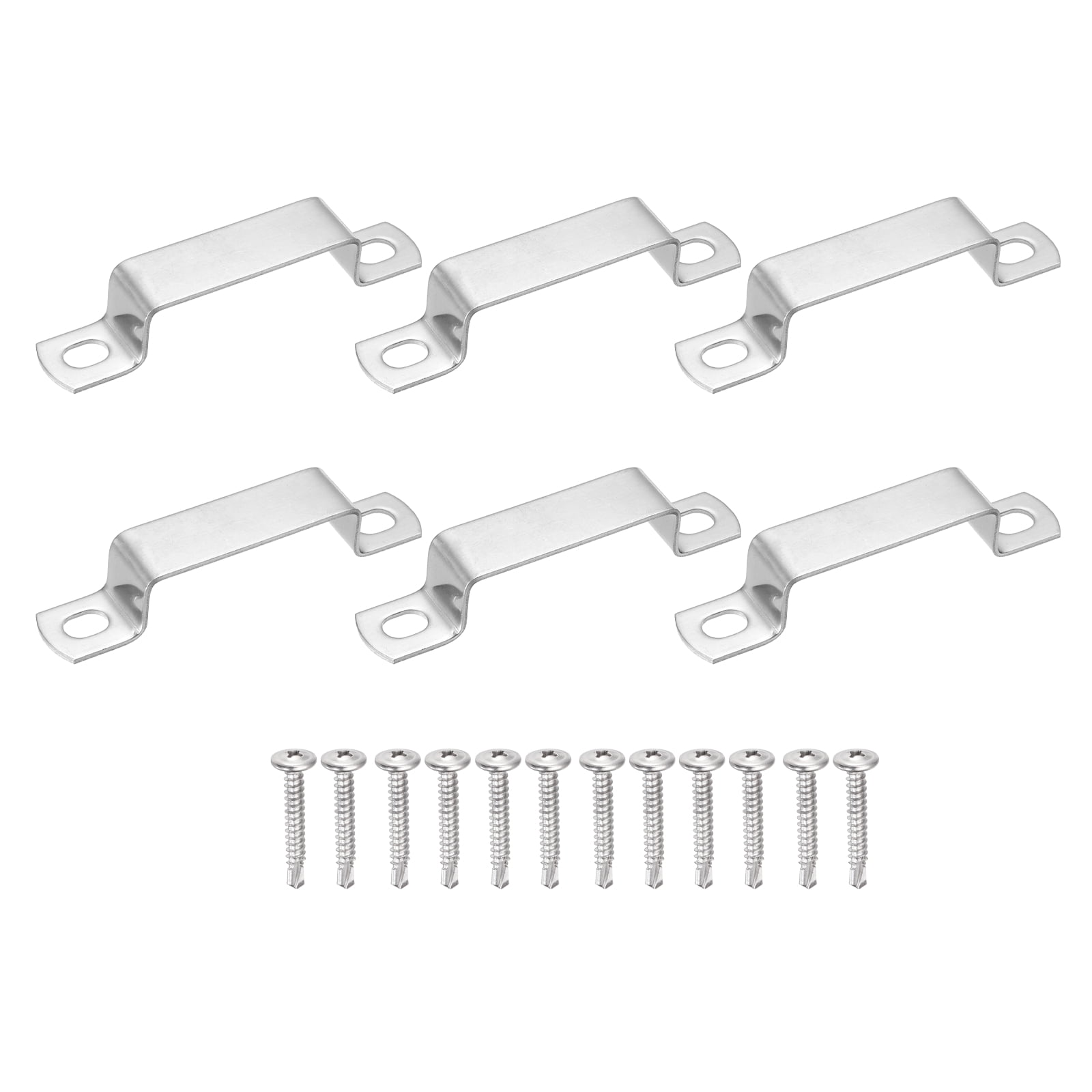 6Pcs U Shape Square Tube Clamp, 60x20mm U Shaped Bracket 304 Stainless ...