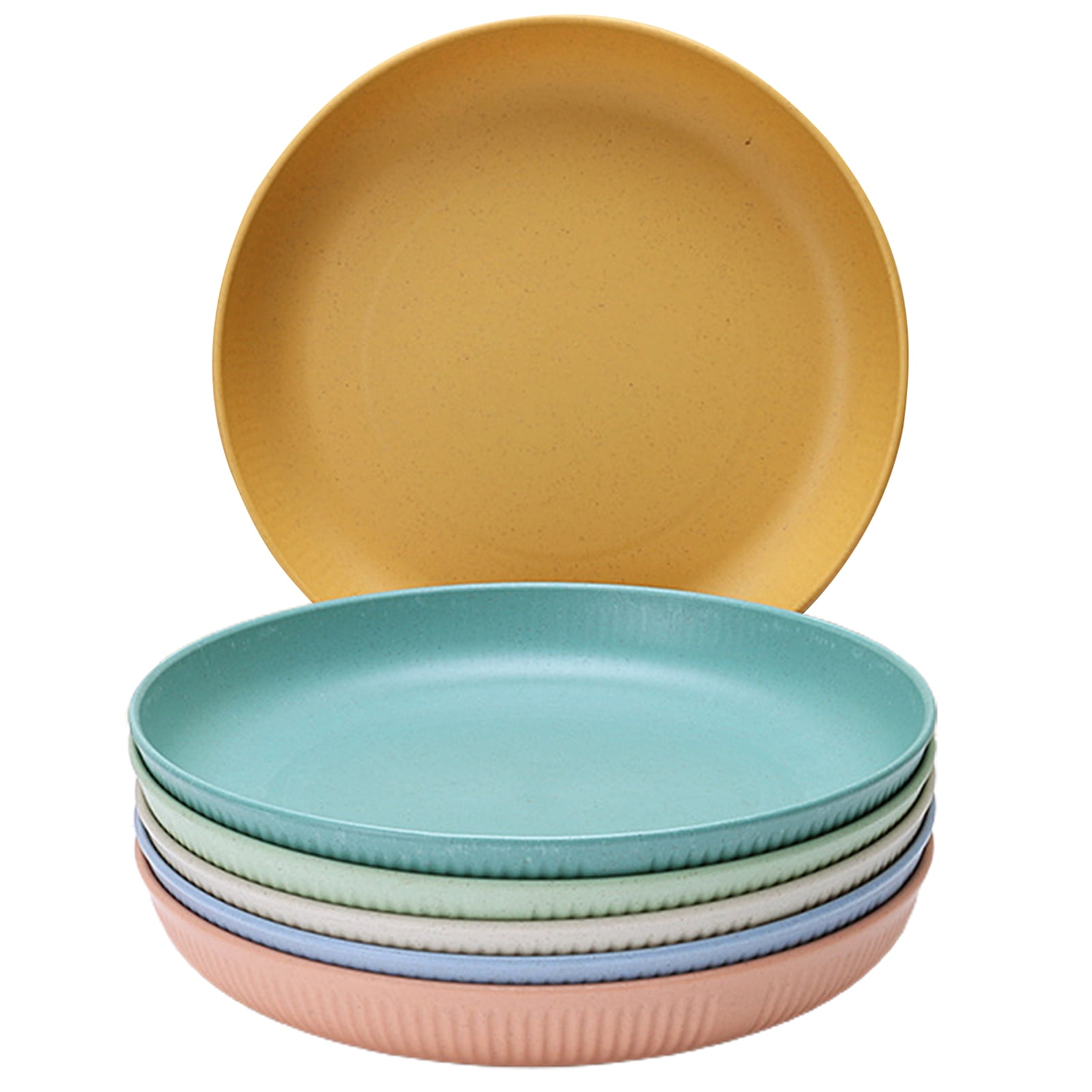 6Pcs Unbreakable Plates Set Space-saving Colorful Healthy Outdoor ...