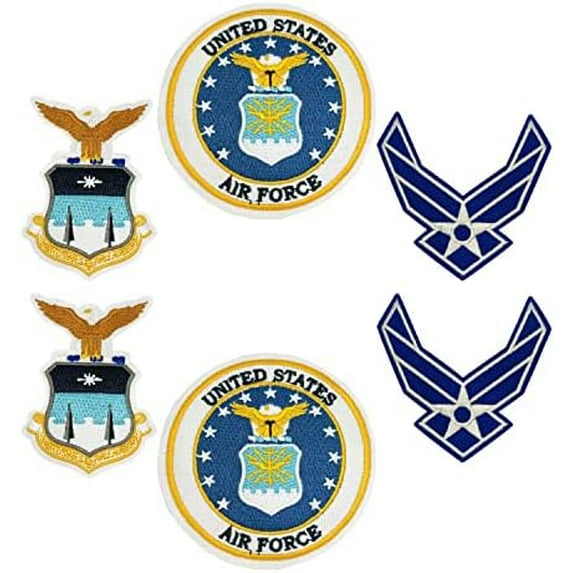 6Pcs United States Air Force Logo Iron On Sew On High-end Embroidered ...