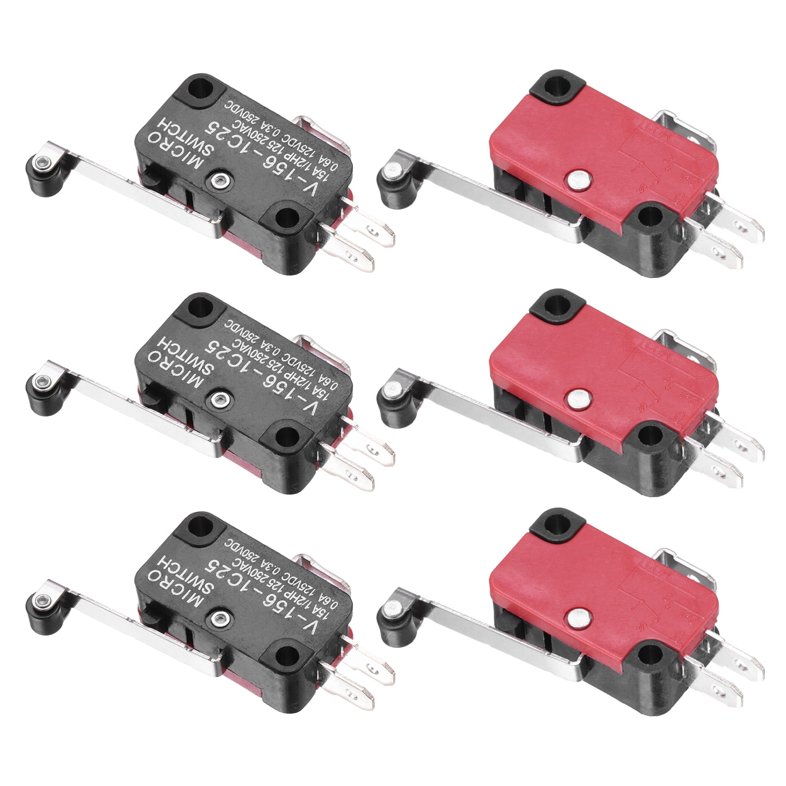 6Pcs V-156-1C25 1NO + 1NC Micro Limit Switch 15A 125/250VAC Waterproof ...