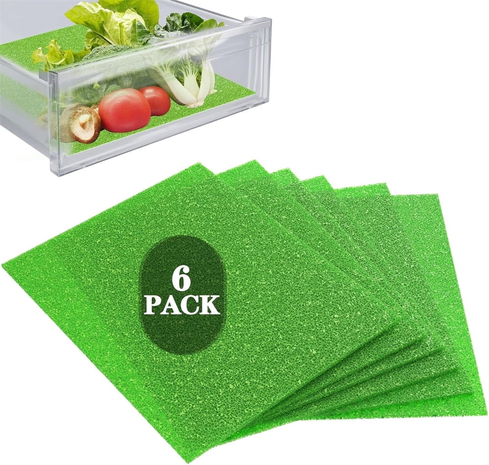 NOGIS 6Pcs Fridge Shelf Liner 12x15 Reusable Washable Ventilation ...