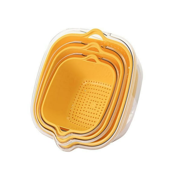 6Pcs Vegetable Washing Basket Set - Double Layer Thickened Colander ...