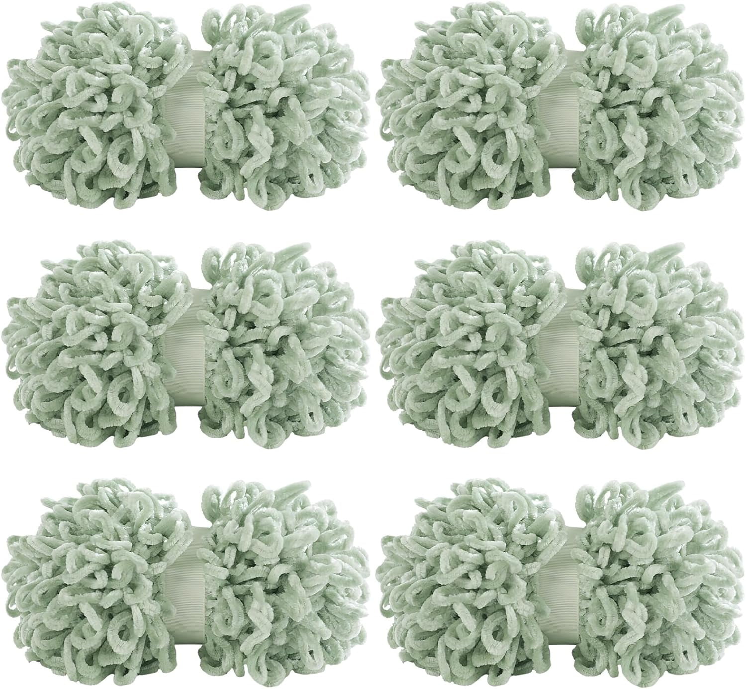 6Pcs Velvet Bulky Loop Yarn for Finger Knitting Soft, Off The Hook Loop ...