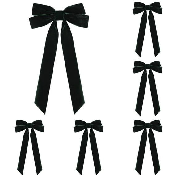 6Pcs Velvet Ribbon Bows for Christmas Tree,Vintage Rustic Small Craft ...