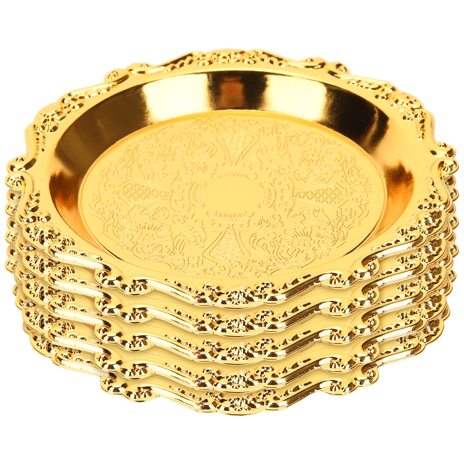 6Pcs Vintage Appetizer Serving Platter Metal Plate Tray for Snacks ...