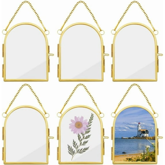 6Pcs Wall Hanging Mini Photo Frames 3.5x2.7 Inch Double Glass Picture ...