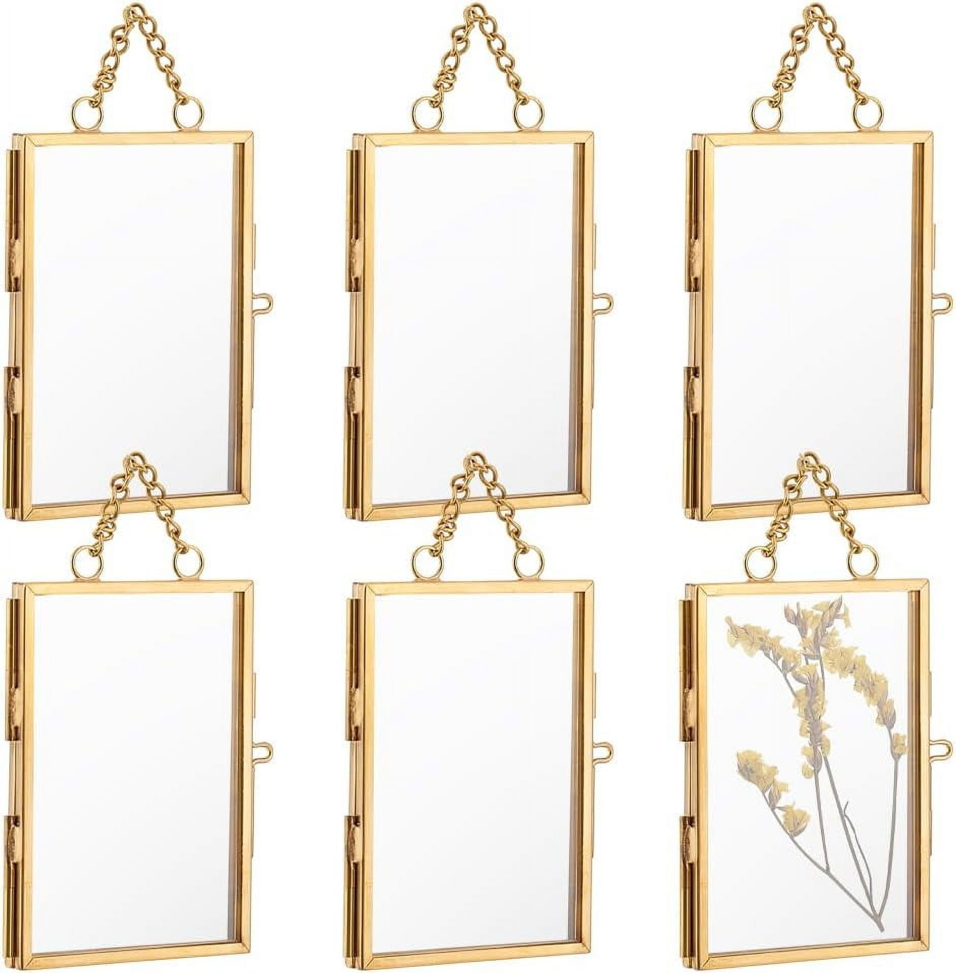 6Pcs Wall Hanging Mini Photo Frames 3.7x2.4 inch Double Glass Picture ...