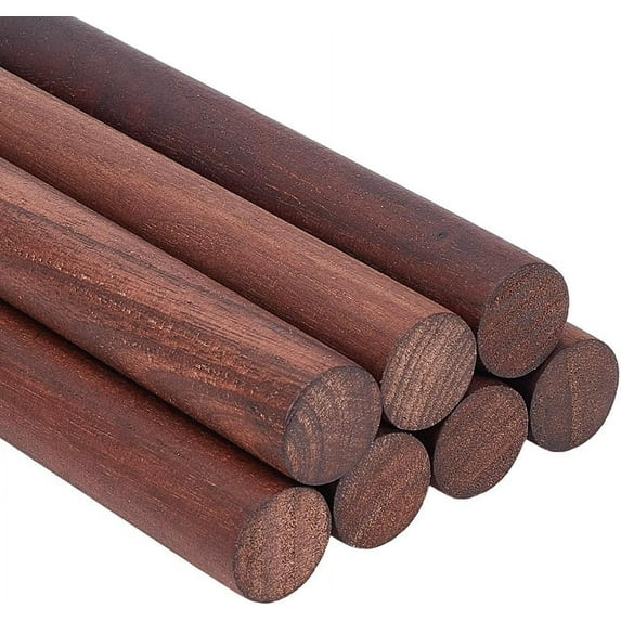 6Pcs Walnut Dowel Rods 5.8x0.7 Inch Wooden Dowel Rod Sticks Wooden ...
