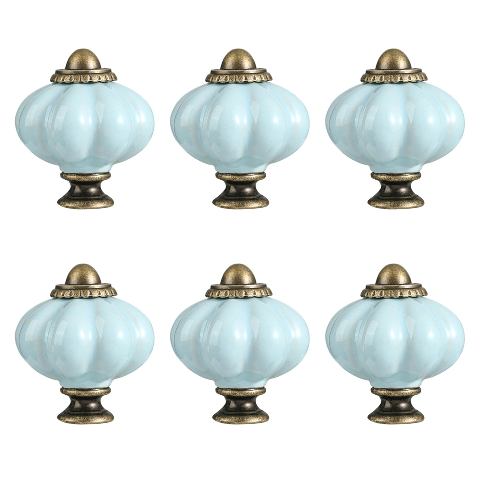 6Pcs Wardrobe Knob Ceramic Cabinet Drawer Handle Cupboard Pulls Pumpkin ...