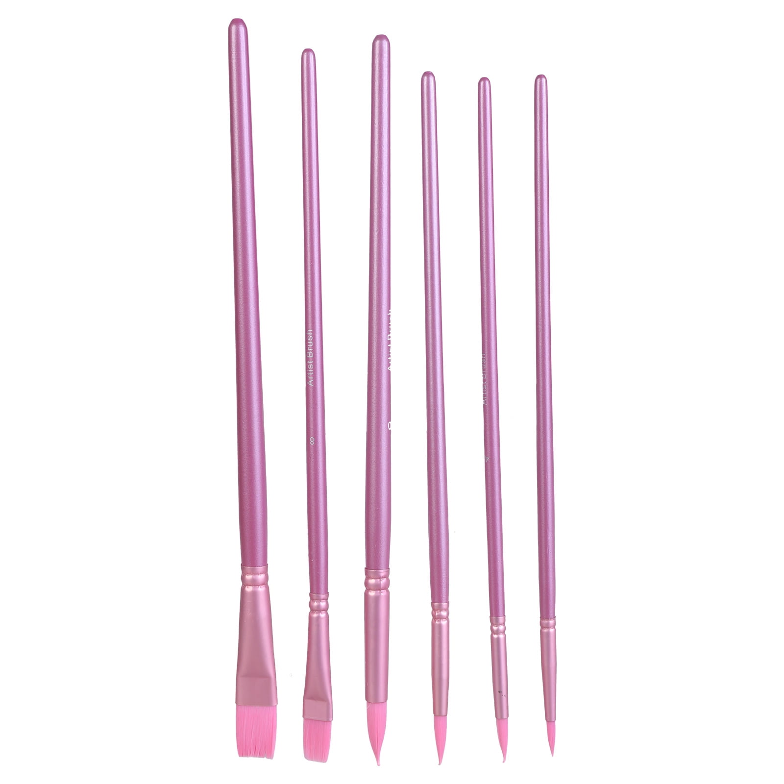 6Pcs Watercolor Paint Brush Nylon Paintbrush for Artist Beginner ...