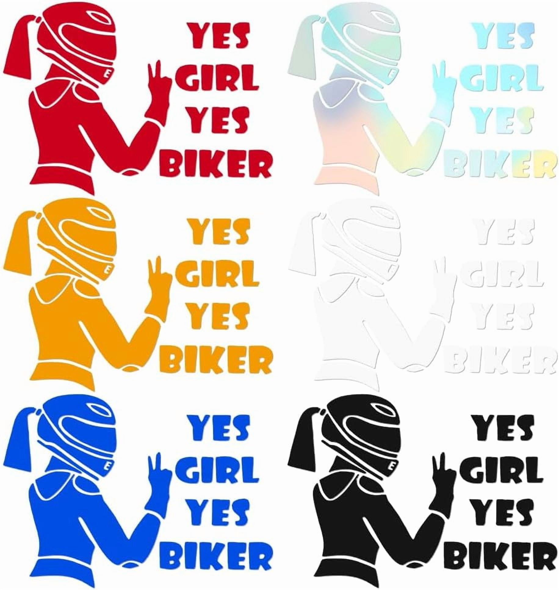 6Pcs Waterproof Car Stickers and Decals Yes Biker Sticker Self Adhesive ...