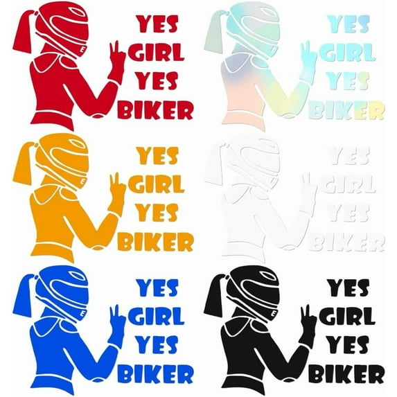 6Pcs Waterproof Car Stickers and Decals Yes Biker Sticker Self Adhesive ...
