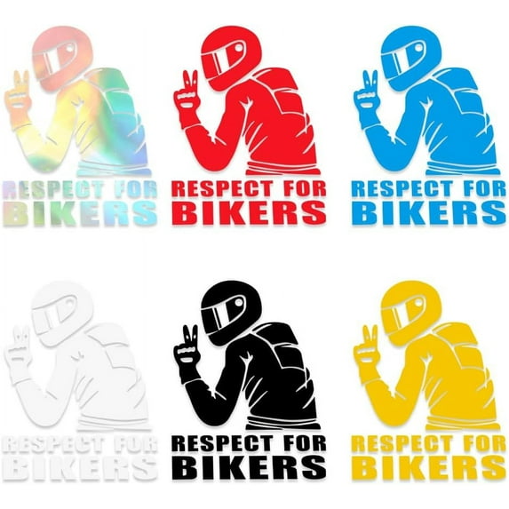 6Pcs Waterproof Car Stickers and Decals Respect Biker Sticker Self ...