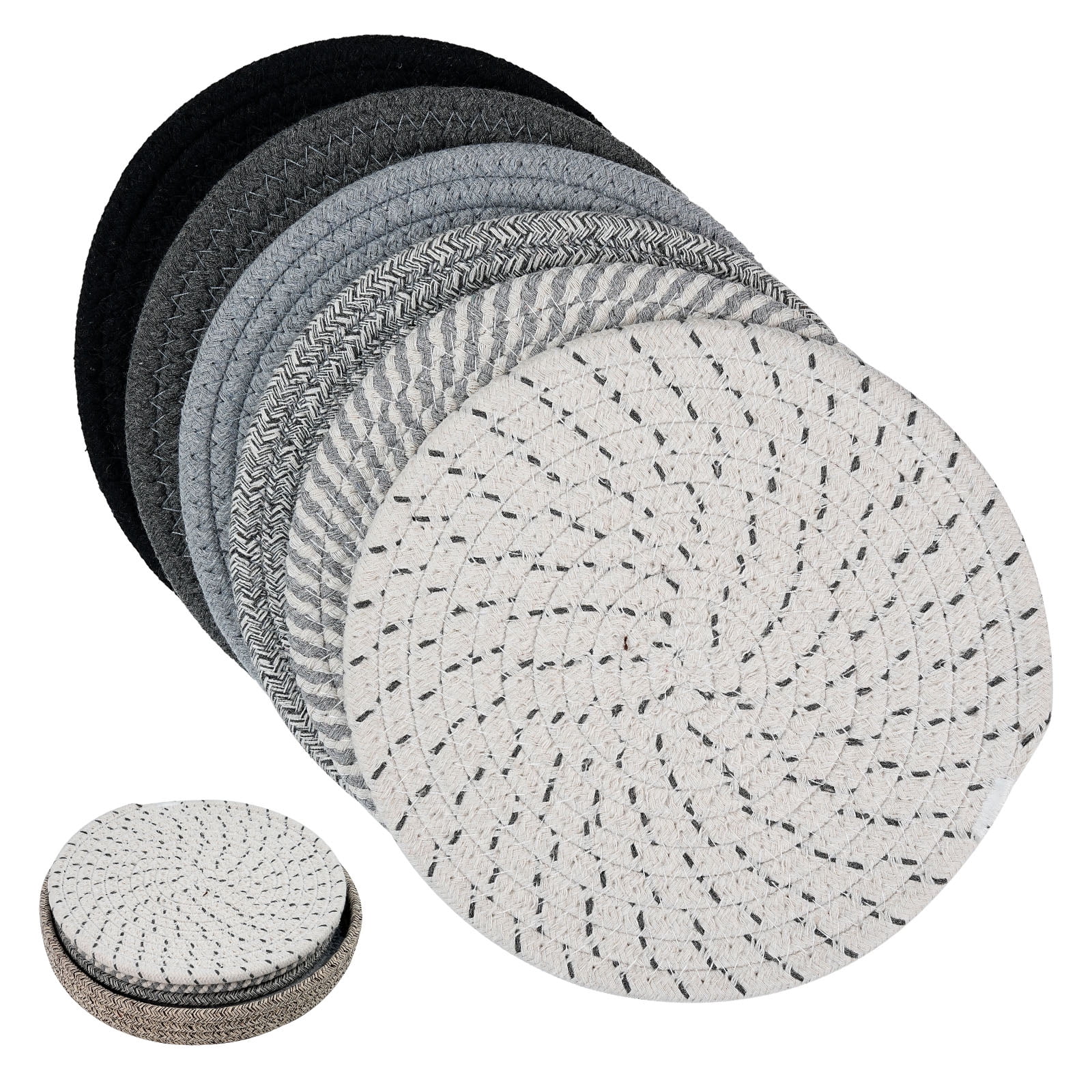 6Pcs Weave Trivets for Hot Dishes, Heat Resistant Hot Pads, Pot Holders ...