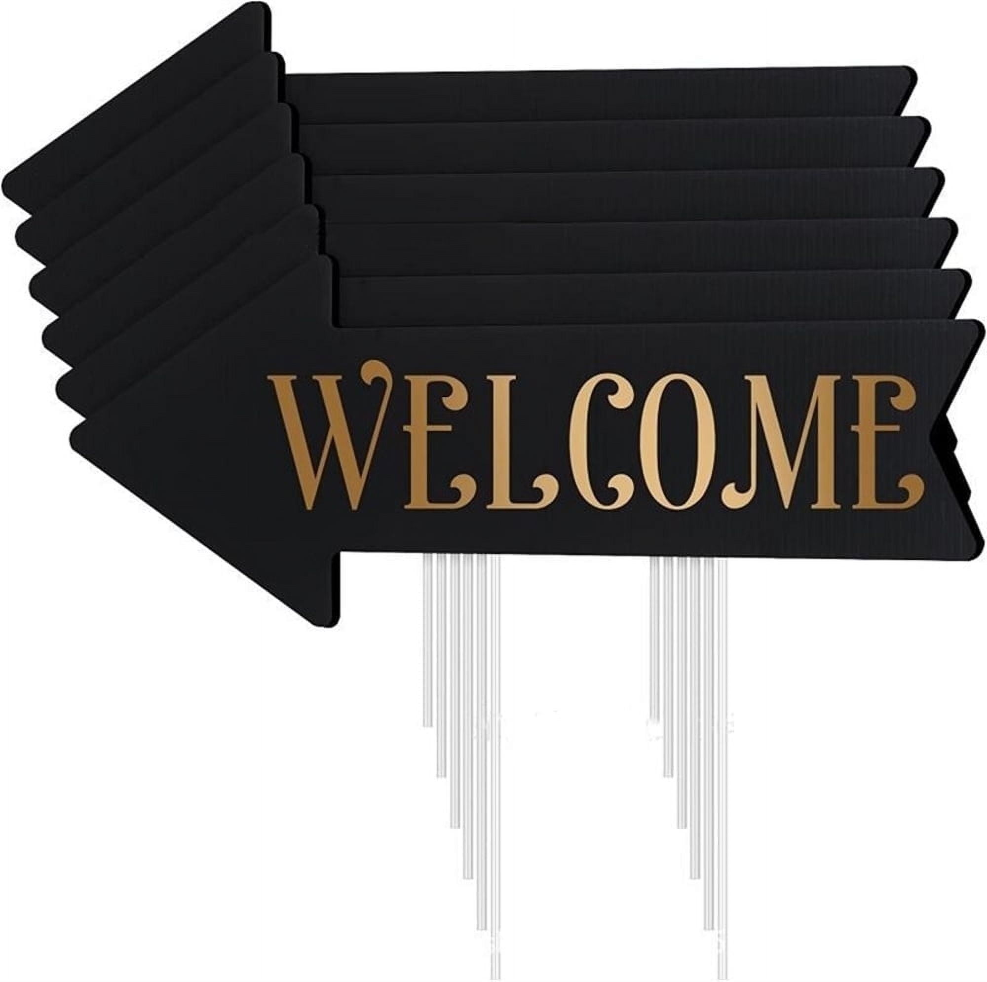 QZS 6Pcs Welcome Signs with Stakes,Yard Sale Signs,Corrugated Plastic ...