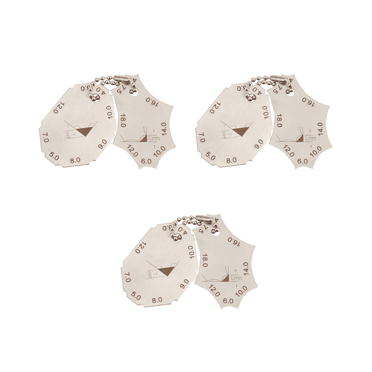 6Pcs Welding Gauge Key Weld Joint Inspection Measure Tools Pocket ...