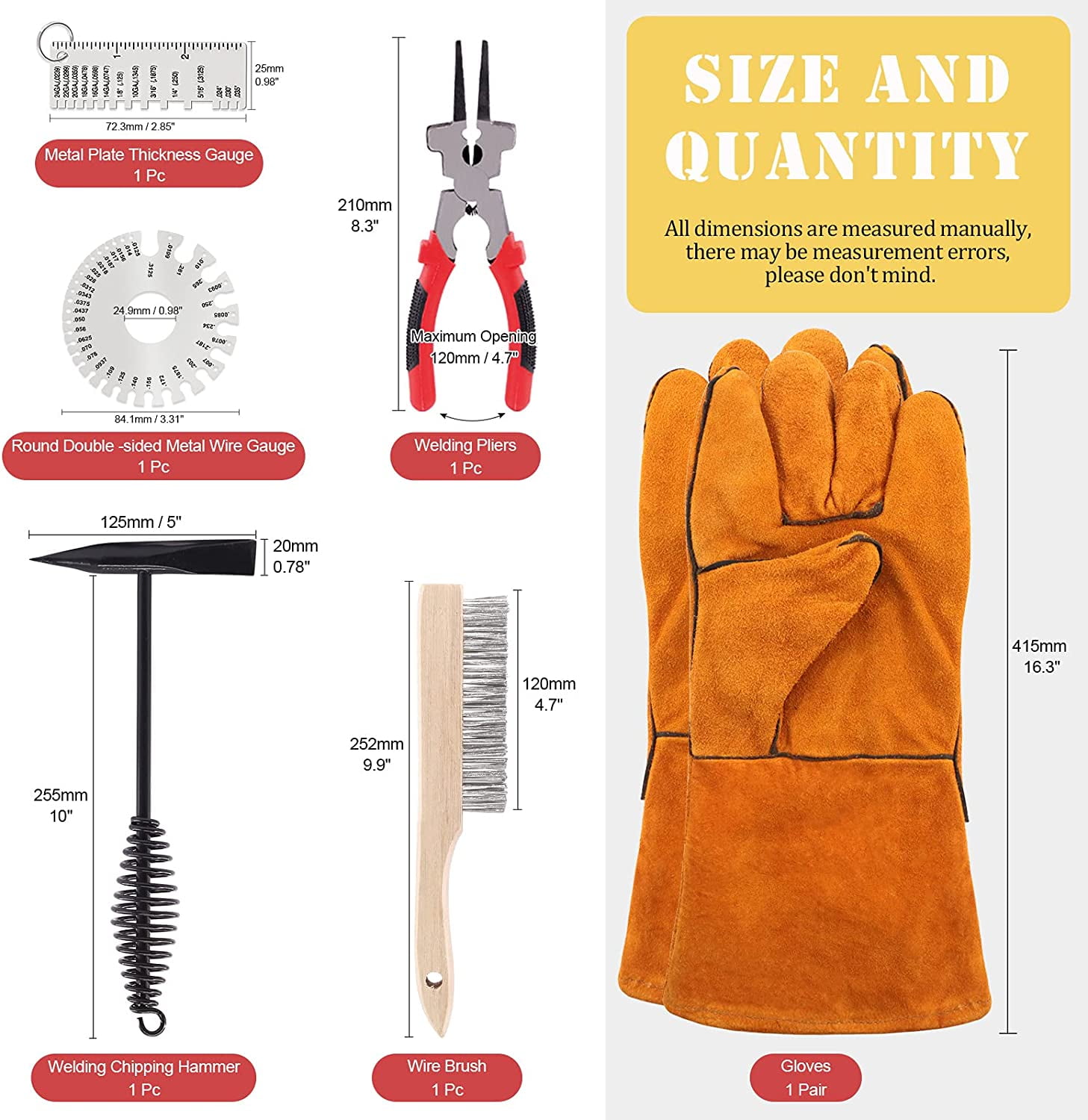 6Pcs Welding Slag Removal Tool Set, 8inch Welding Pliers, Welding ...