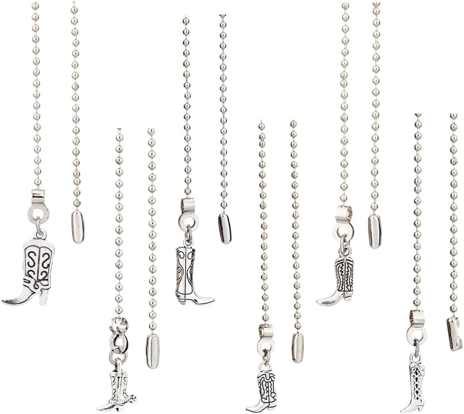 6Pcs Western Cowboy Ceiling Fan Pull Chain Extenders Cowboy Boots ...