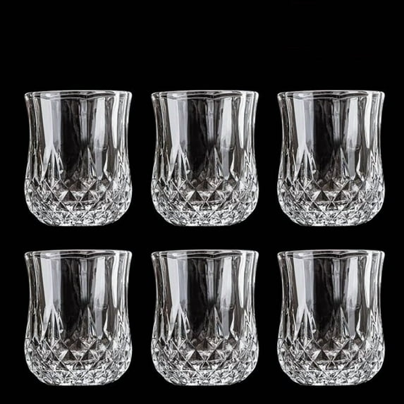 6Pcs Whiskey Glass Cup Rum Liqueur Mini S Glass Creative Diamond Shaped ...