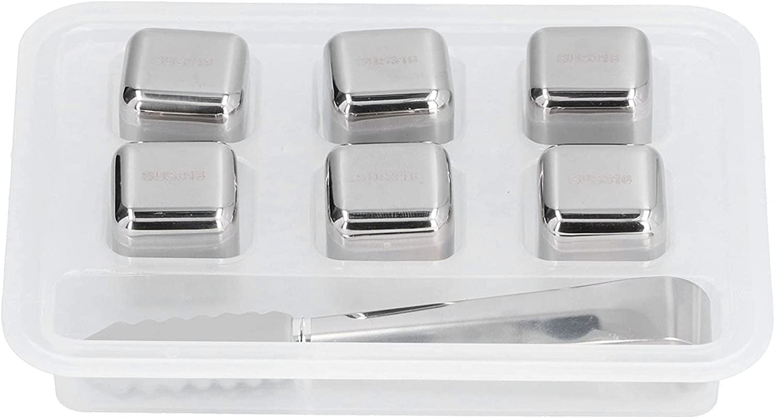 6Pcs Whiskey Stones, Metal Ice Cubes Reusable Stainless Steel Cooling ...