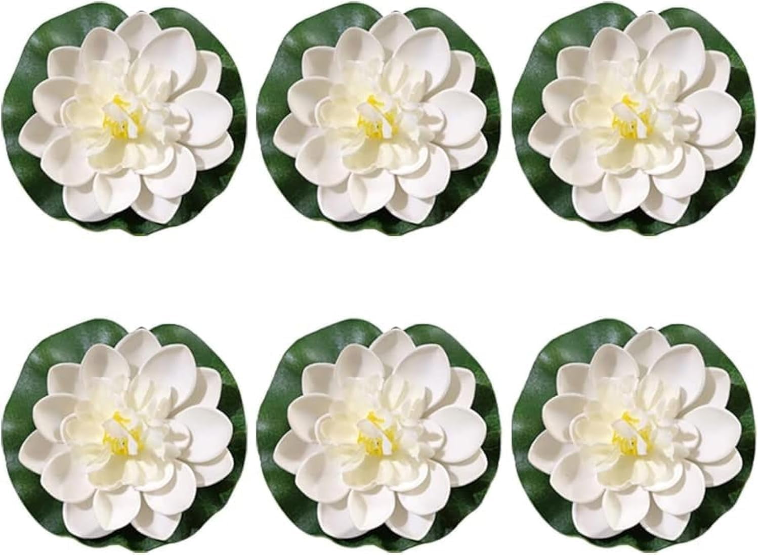 6Pcs White Artificial Lotus Flowers Large Floating Lotus Flower Faux ...