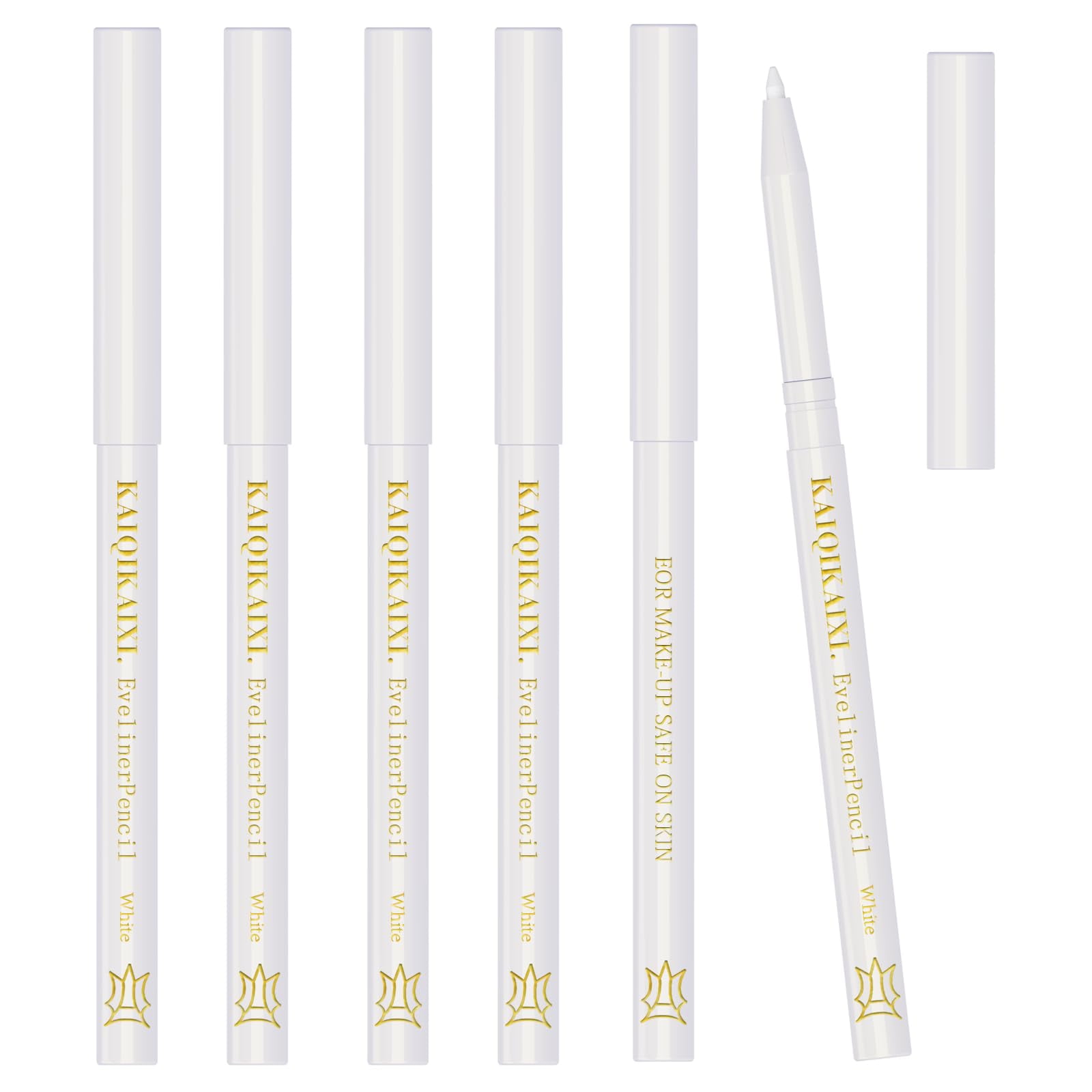 6Pcs White Eyeliner Pencils STF9 Professional Use as Highlighter,Lip ...