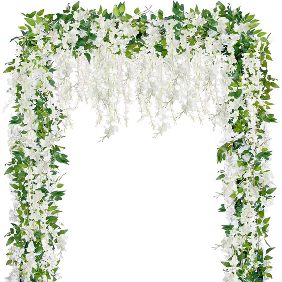 6Pcs Wisteria Garland Artificial Flowers Garland Fake Hanging Wisteria ...