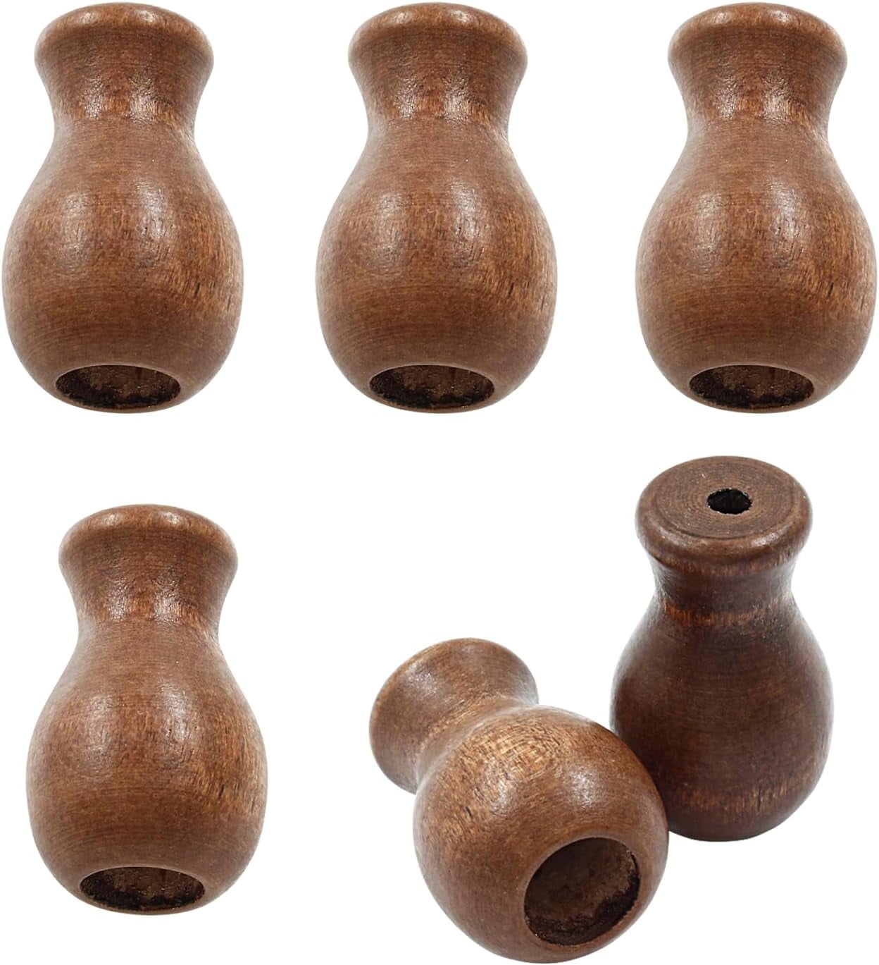6Pcs Wood Pull Cord Tassels, Brown Wooden Window Blind Cord Knobs Drops ...
