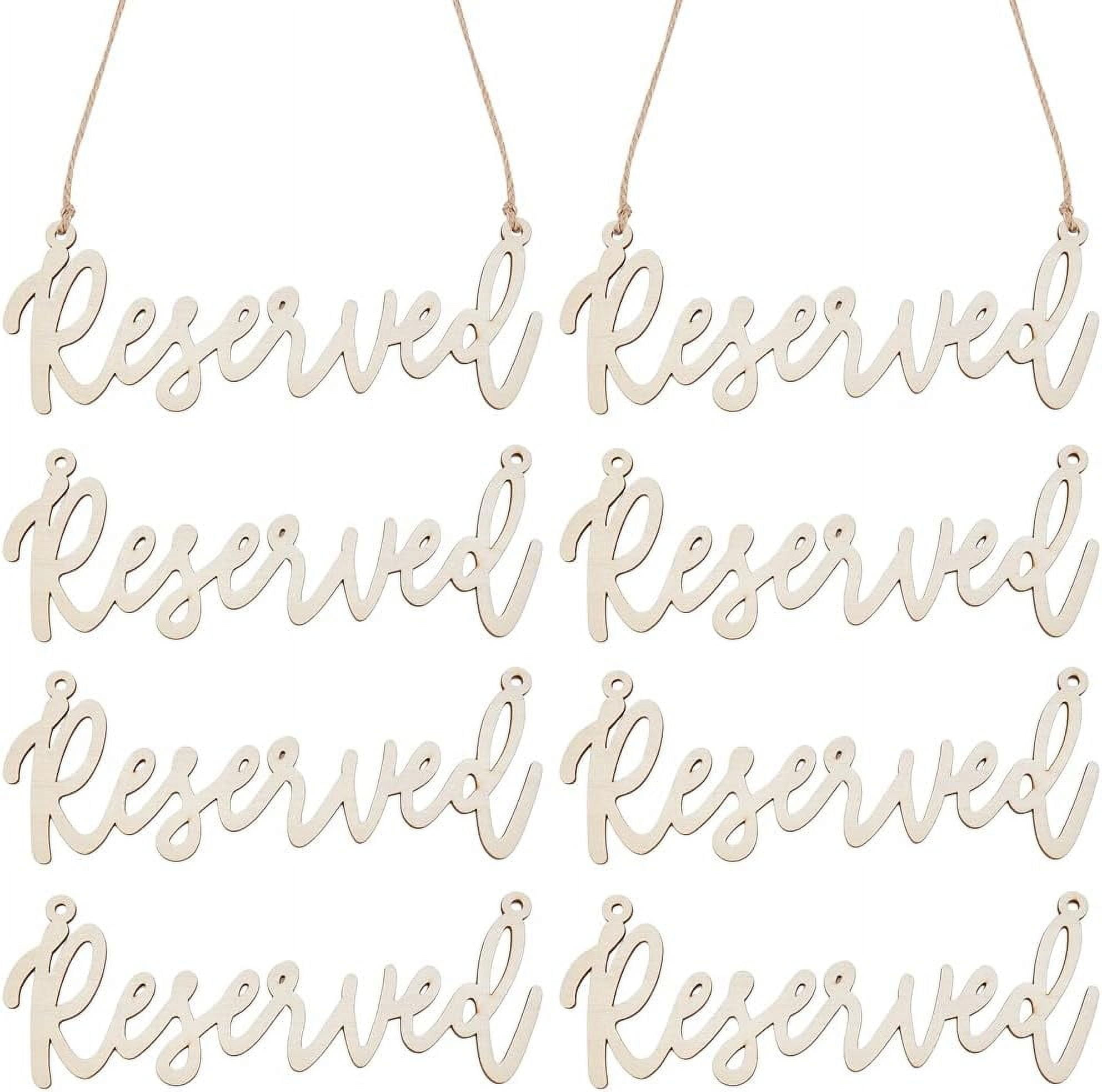 6Pcs Wood Reserved Sign Hanging Reserved Seats Sign Blank Rustic Letter ...