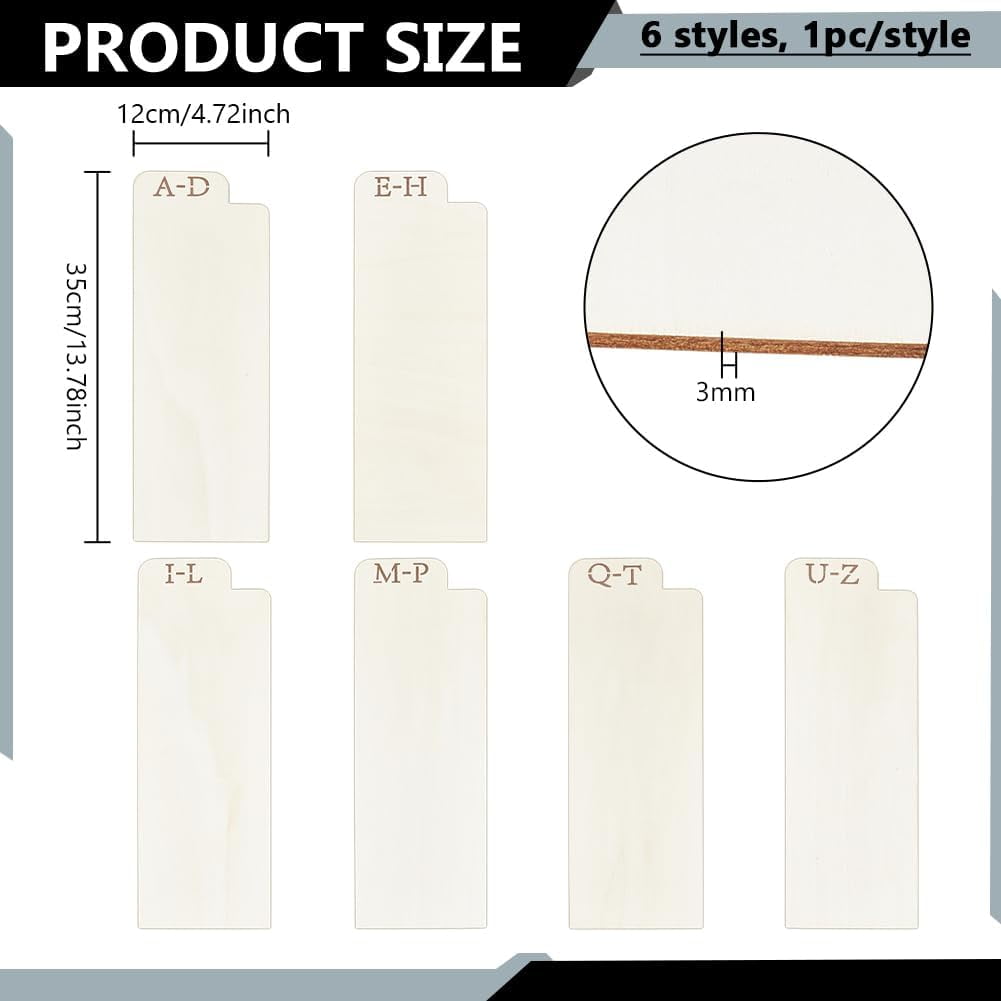 6Pcs Wood Vinyl Record Dividers 13.8x4.7Inch Vinyl Record Separators ...