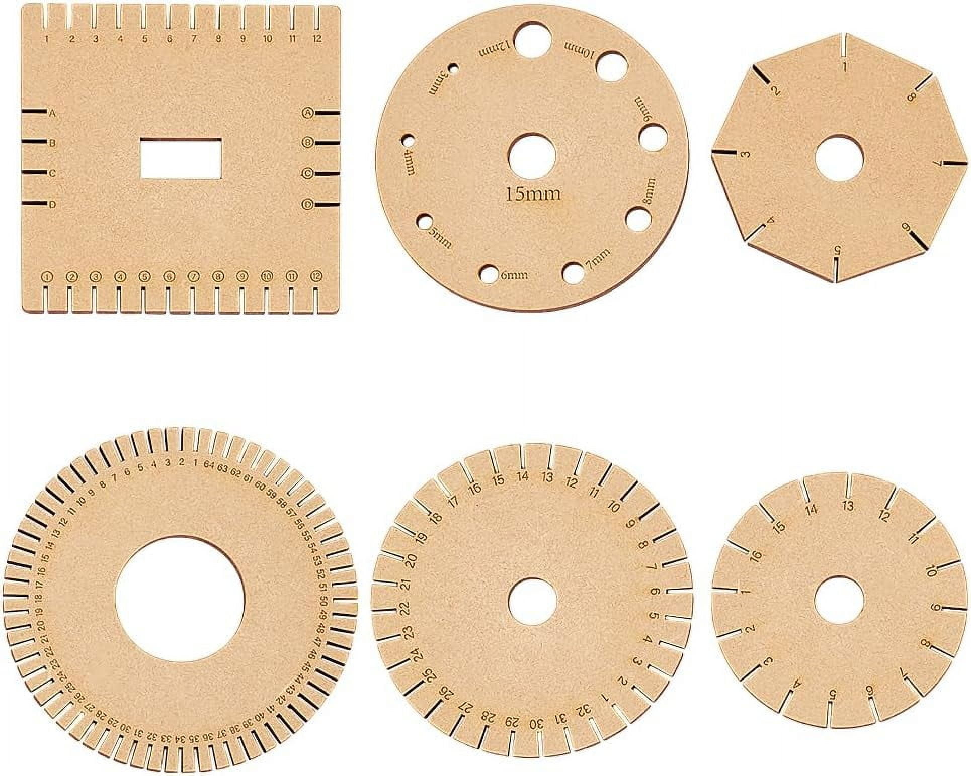 6Pcs Wooden Bracelets Braiding Disc 6 Styles Rectangle Round Beading ...