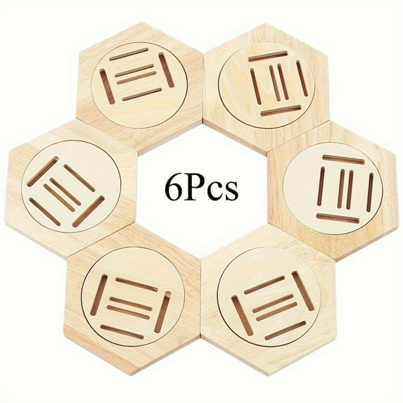 6Pcs Wooden Hexagonal Medal Display Racks, Adhesive Wall Mounted Medal ...