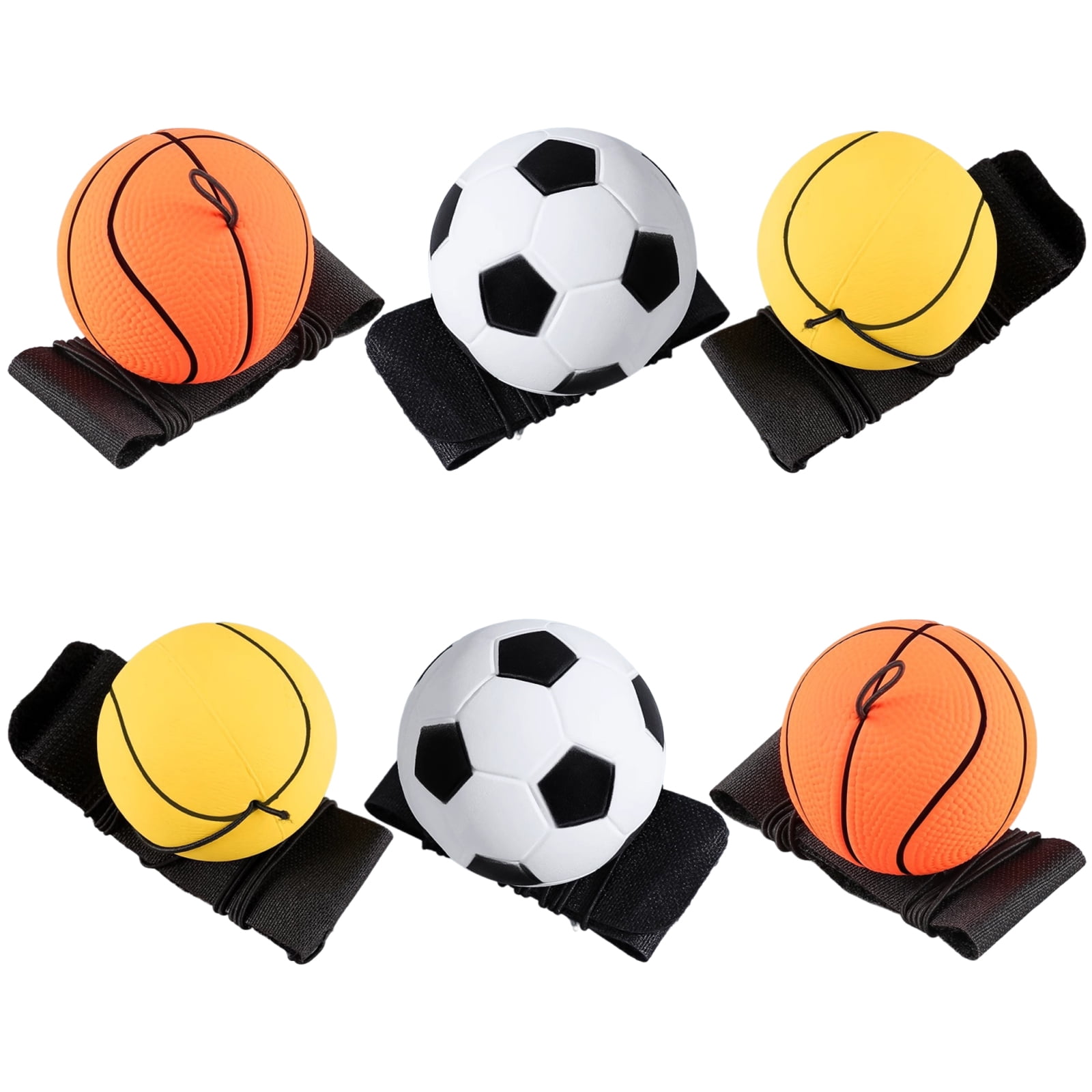 6Pcs Wrist Return Elastic String Rebounds Game Wristbands Football ...