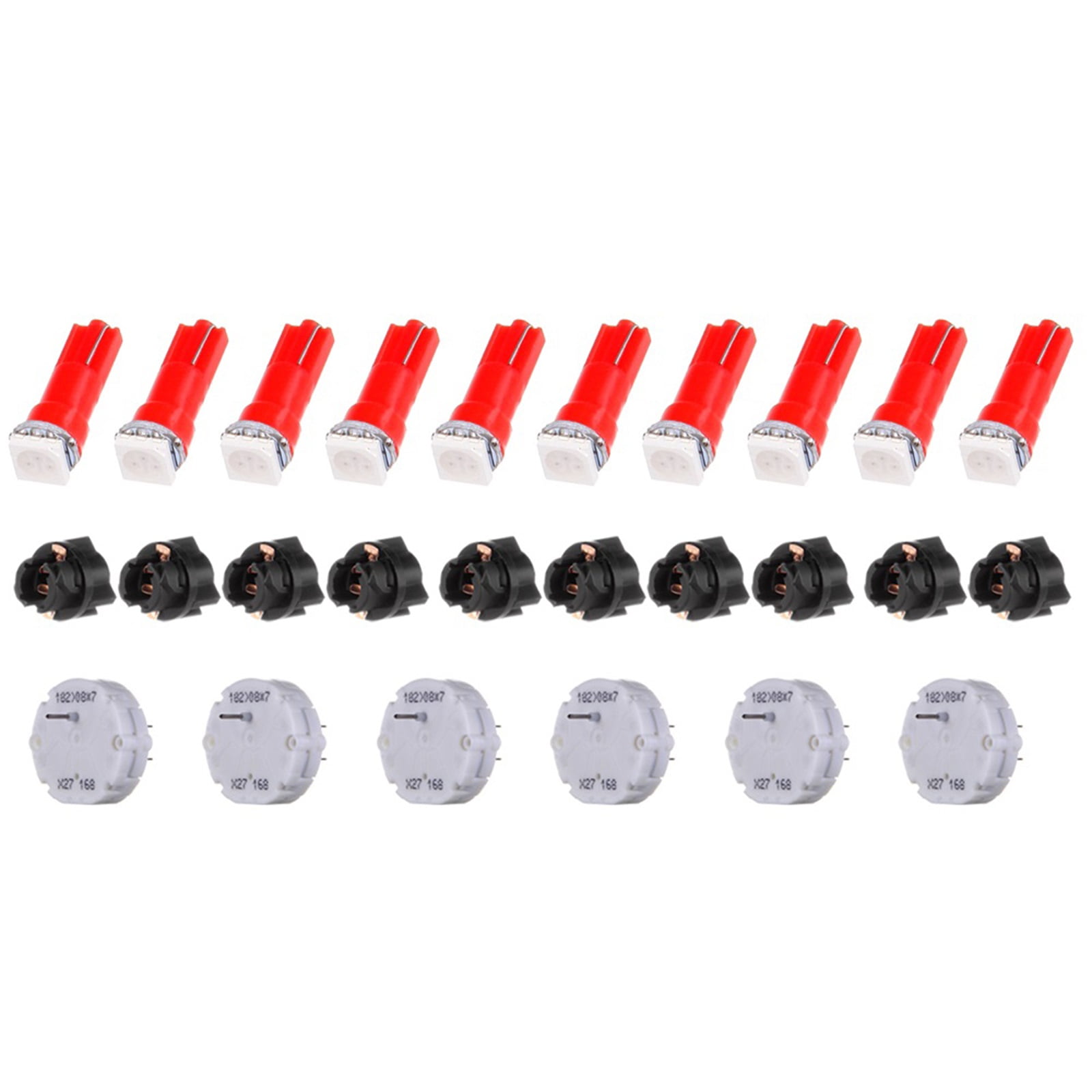 6Pcs X27.168 Stepper Motor with 10Pcs Red T5 LED Light Bulbs with ...