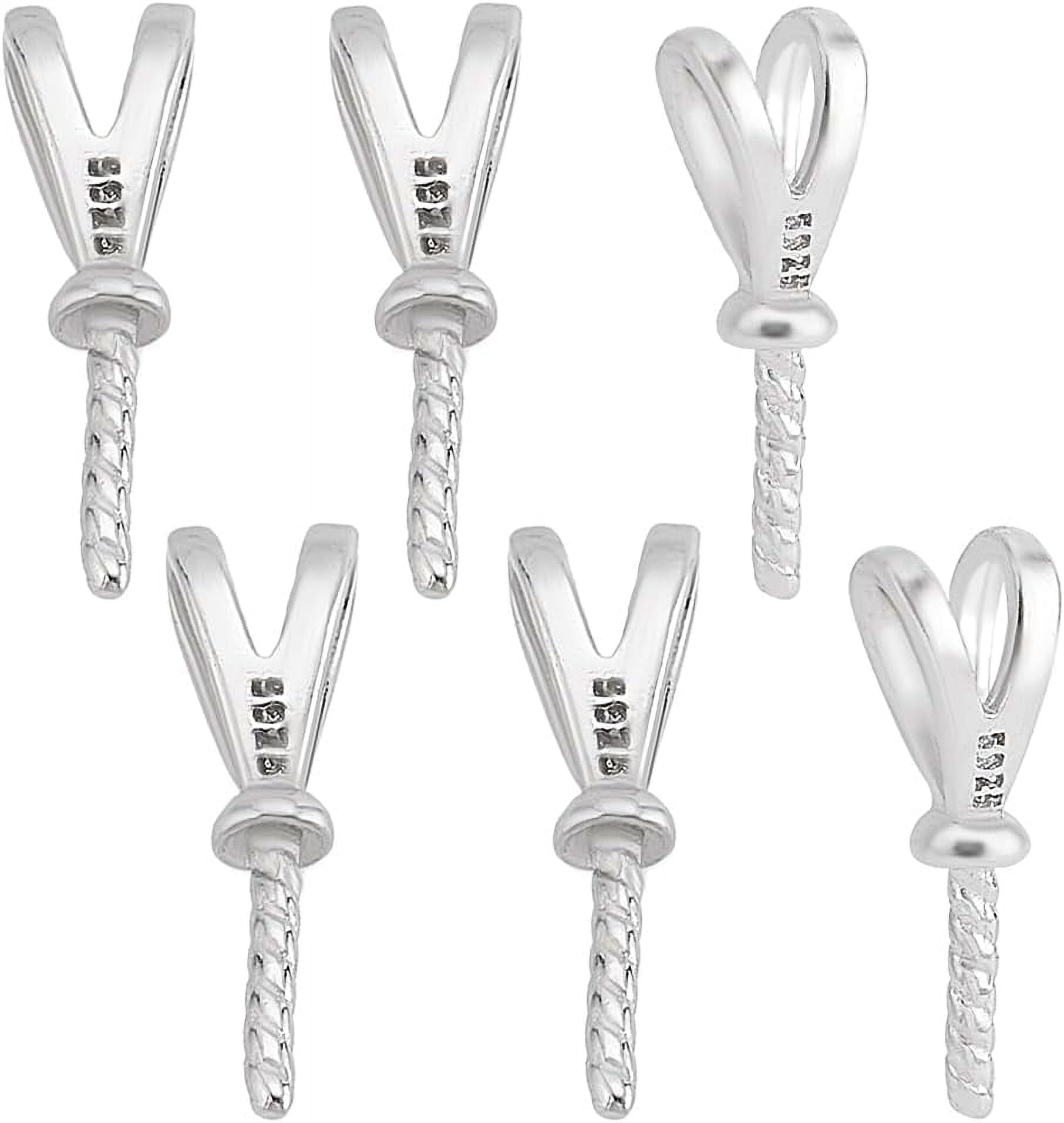 6Pcs Y Pendant Pinch Bails 925 Sterling Silver Ice Pick Pinch Bails ...