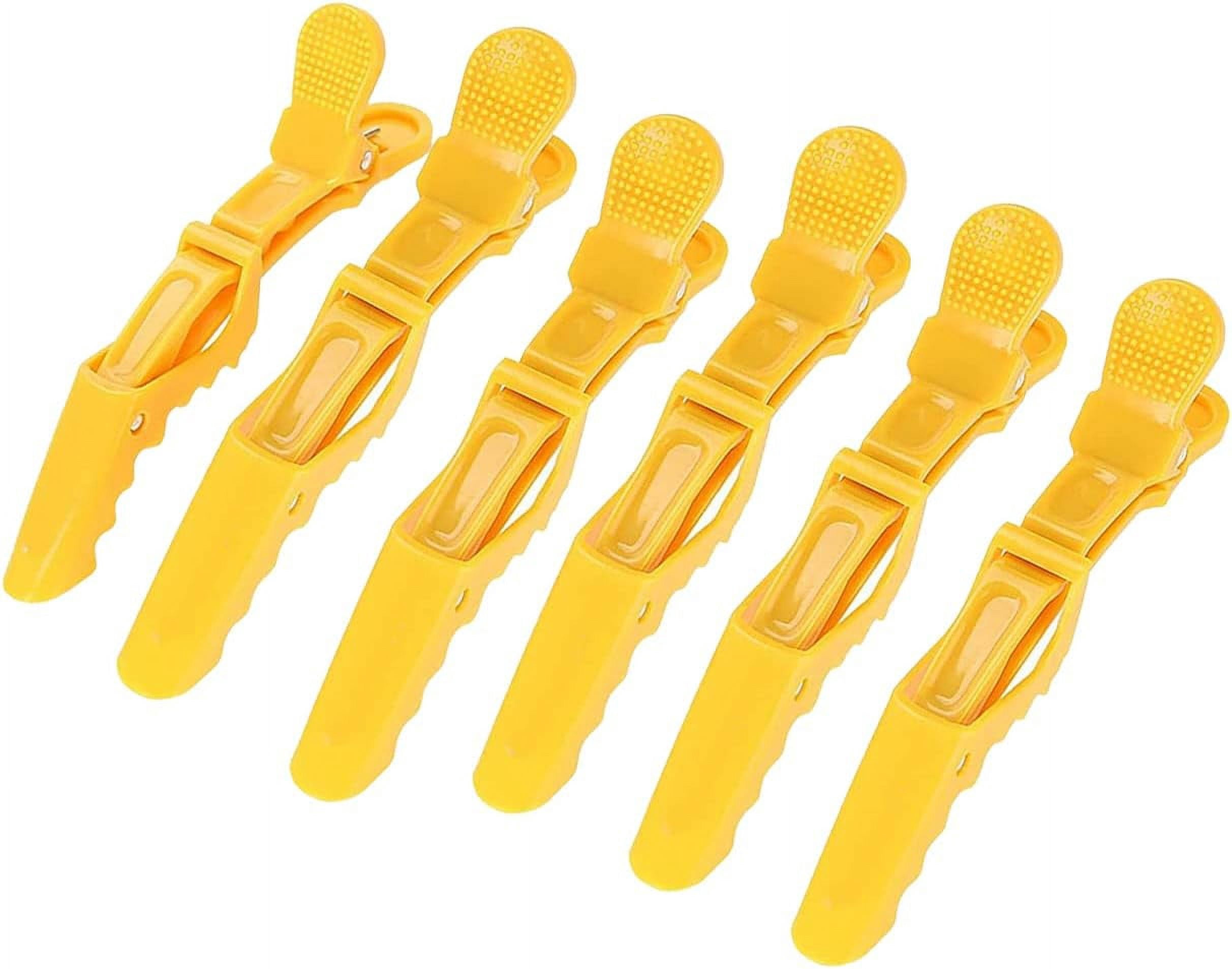6Pcs Yellow Crocodile Salon Sectioning Clamps Professional Hair Clips ...