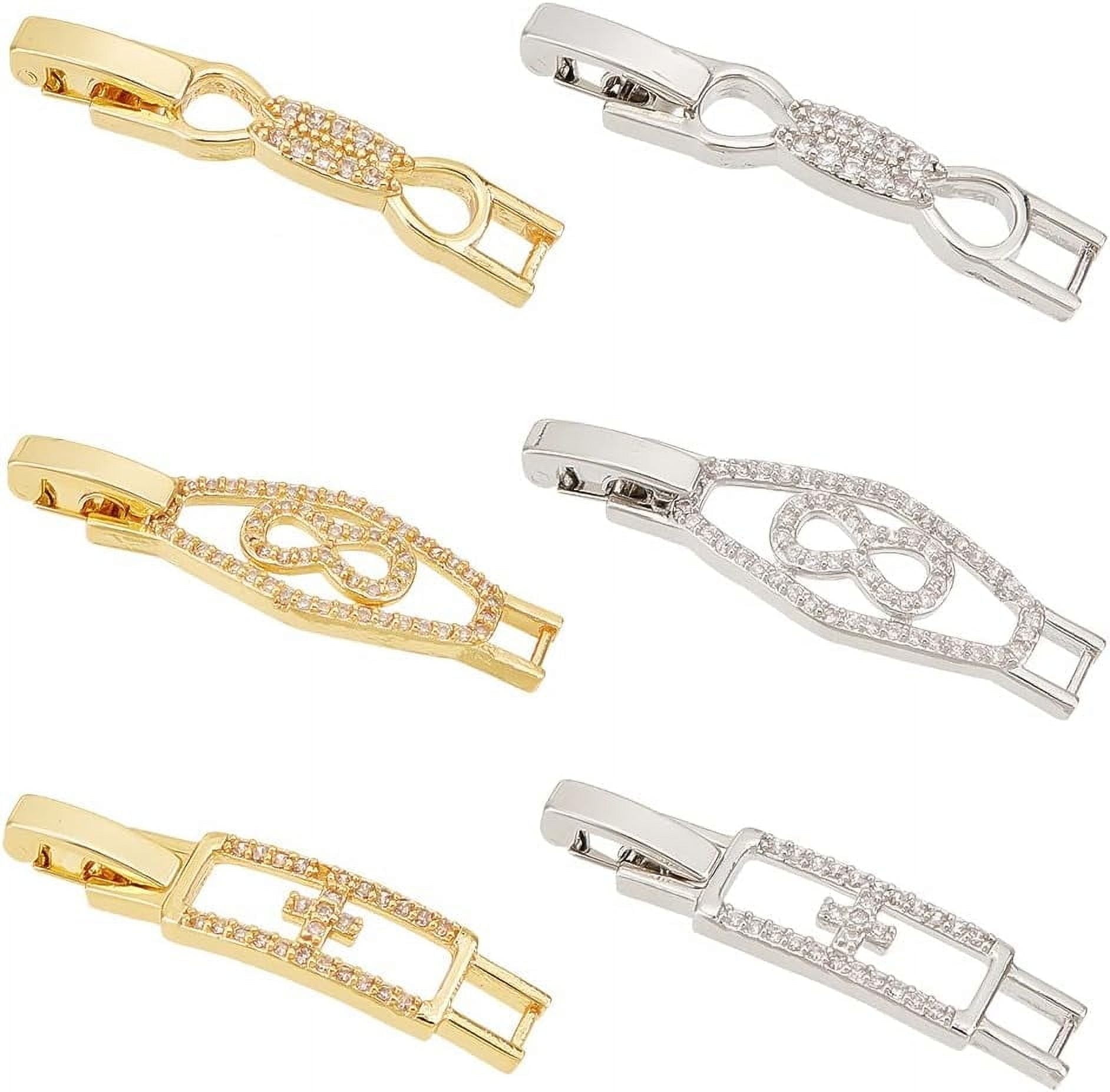 6Pcs Zirconia Watch Extender Platinum Golden Necklace Bracelet Extender ...