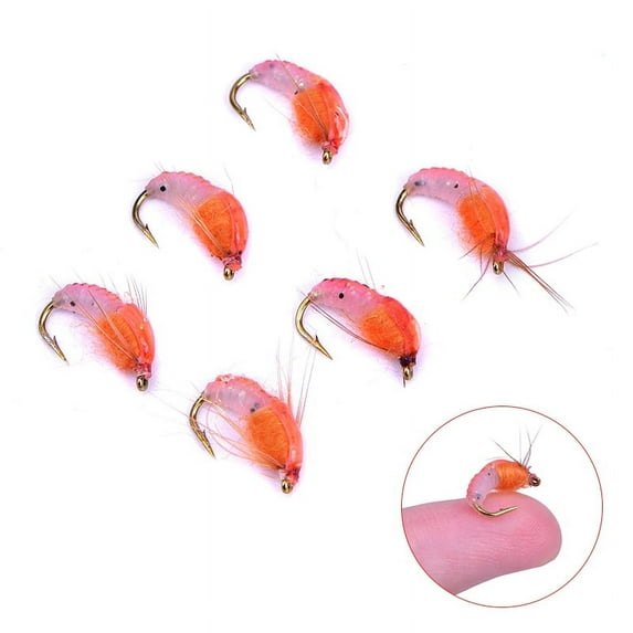 6Pcs/box Realistic Nymph Scud Fly For Trout Fishing Artificial Bait ...