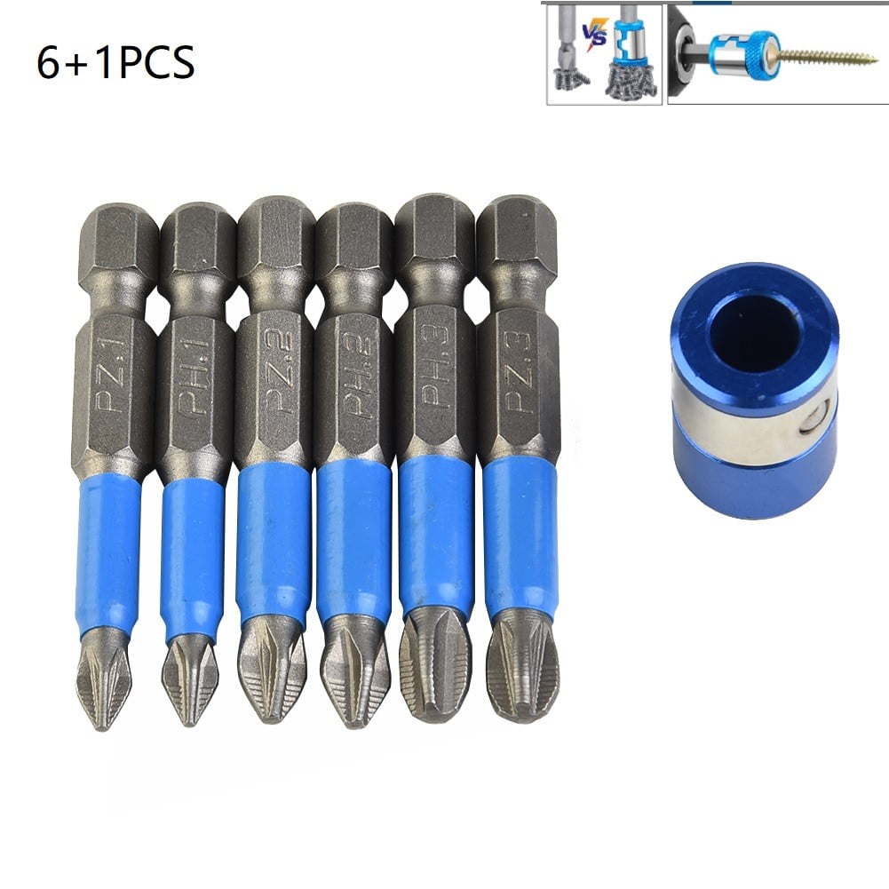 6Pcs50Mm Ph1/Ph2/Ph3/Pz1/Pz2/Pz3 Nonslip Screwdriver Bit Set With ...