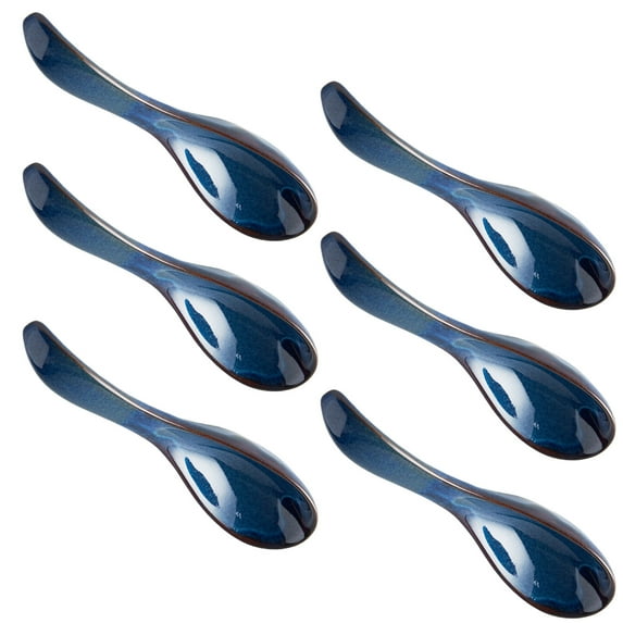 6Pieces Artistic Ceramic Soup Spoons with Smooth Glazes Surfaces ...