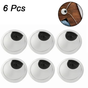 4" CUT-HOLE SIZE Black Round Wire Management Grommet with Removable Lid ...