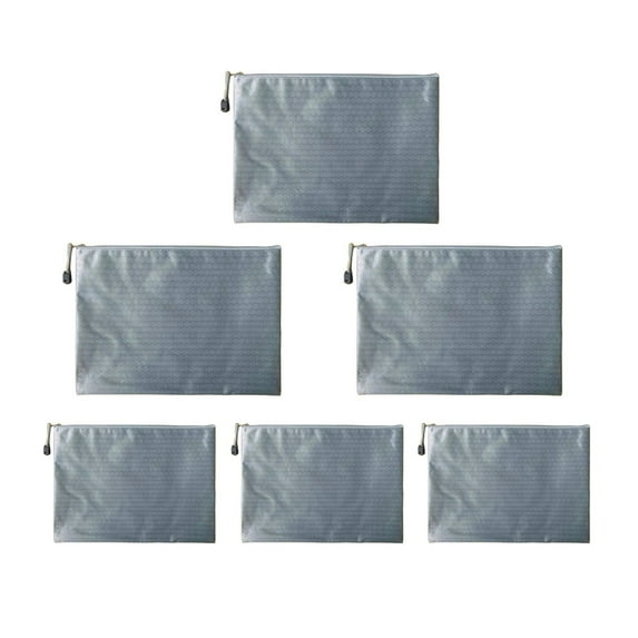 6Pieces File Wallet Money Bag Zippered File Folder Water Resistant ...