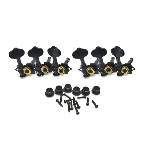 6Pieces Guitar Headstock Pegs with Open Back Designs Metal Guitar Head ...