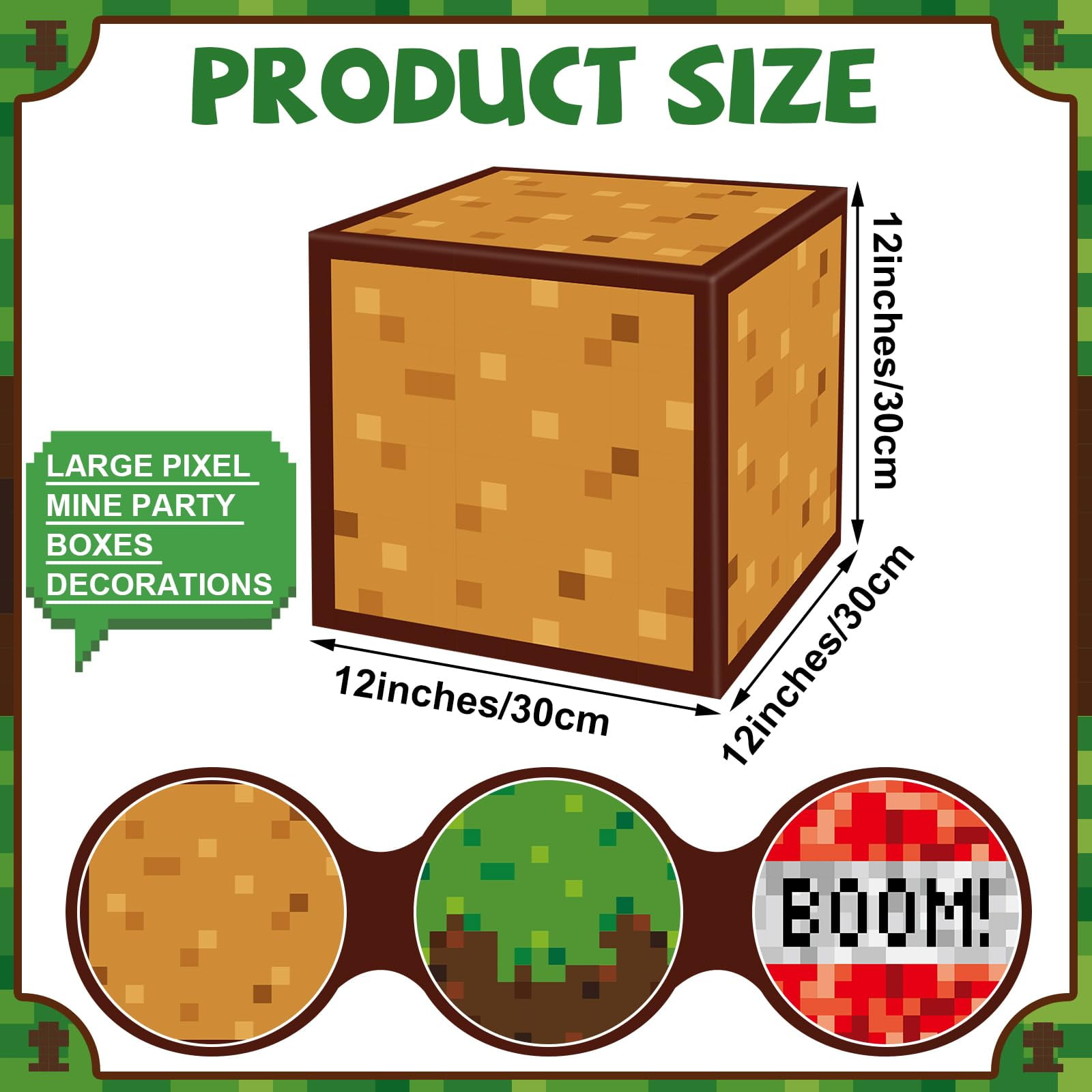 6Pieces Large Pixel AJH3 Mine Boxes Pixel Video Decorations Pixel Miner ...