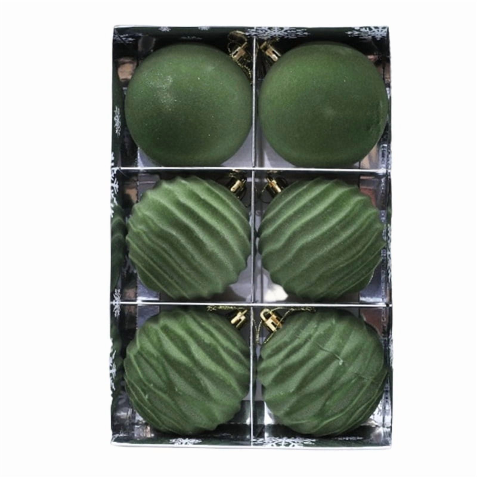 6Pieces Premium Flocking Ball Ornament Luxurious Festival Decors for ...