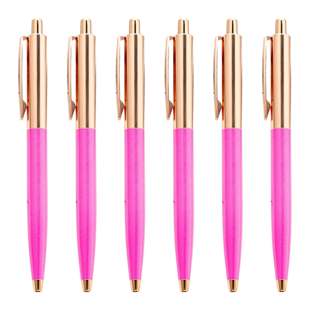 6Pieces Retractable Ballpoint Pen Office Writing Pen Signature Pen ...