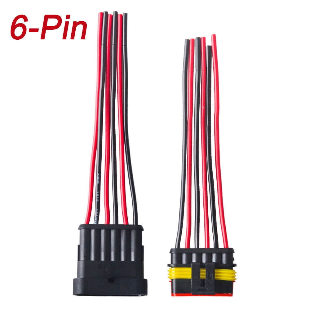6Pin Way Car Male Female Electrical 18AWG Wire Connector Plug ...